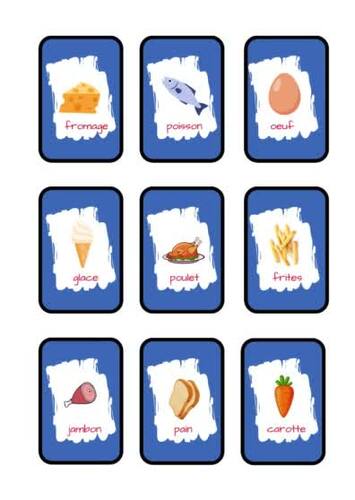 French Food & Drink Themed Matching Memory Pairs Cards by Worksheet ...