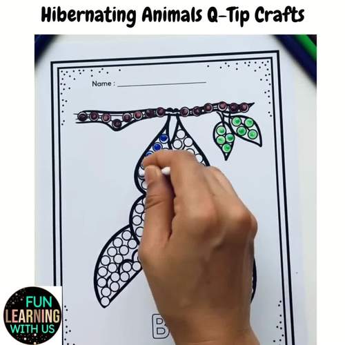 Hibernating Animals Q Tip Painting | Animal That Hibernate in Winter ...