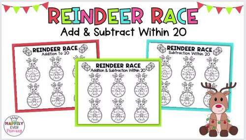 Christmas Math Activities - Roll and Race Addition and Subtraction ...