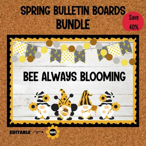 Spring Bulletin Board Bundle April Door Decor March Classroom Decoration