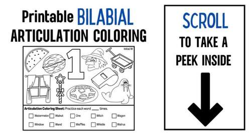 Bilabial Articulation Coloring Sheets for Speech Therapy | TPT