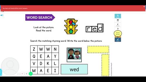 Boom Cards Distance Learning CVC Word Searchs Short E by Classroom ...