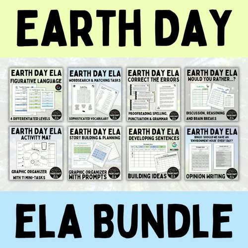 Earth Day ELA BUNDLE of Activities for Middle and High School by ...