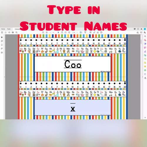 Editable Desk Name Tags Plates with Handwriting Lines Homework Helper