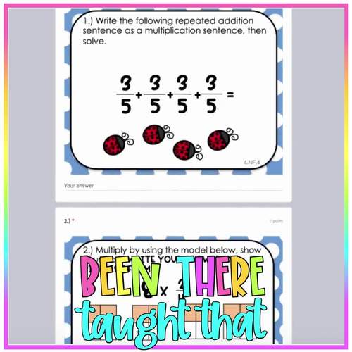 4th Grade Multiply a Whole Number by a Fraction Worksheets & Task Cards
