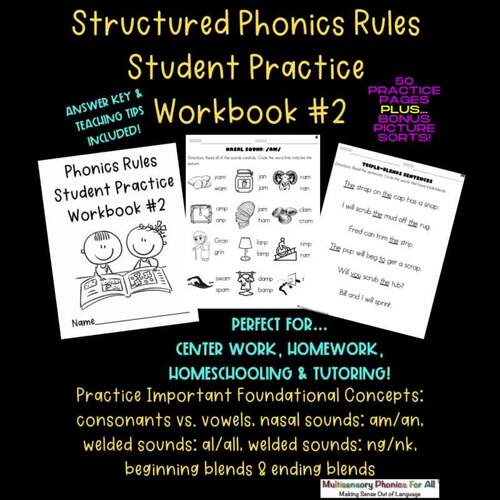 Structured Phonics Rules Student Practice Workbook #2- OG aligned ...