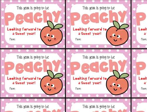 Peach Rings/ Trolli Peachie O Beginning of Year (BOY) Gift Tag | TPT