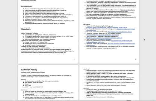 Modern Art Lesson Plan + Slides Grades 3-8 by Teach Art History | TPT