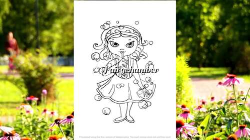 Girl Blowing Bubbles Coloring Page - Fun and Creative Activity for Kids!
