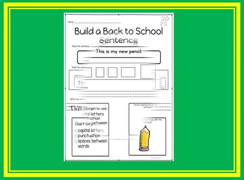 Back to School Scrambled Sentences For August September by Pint Size ...