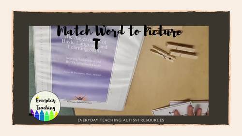 ABLLS-R aligned Q5 Match Word to Picture Task Cards | TPT
