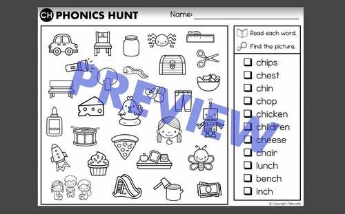Phonics Read & Find Picture Hunt Worksheets Digraphs R Controlled ...