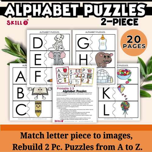 2-Piece Alphabet Puzzles | Hands-On Learning for PreK to Kindergarten