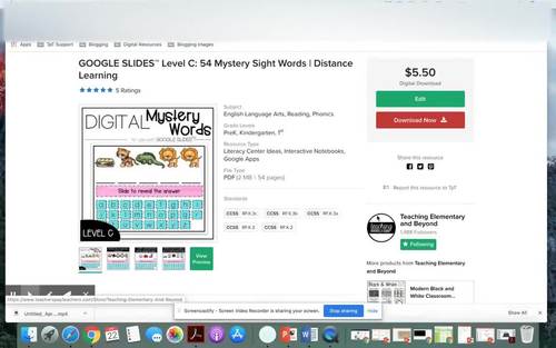 GOOGLE Classroom™ 54 Level C Mystery Sight Words for Distance Learning