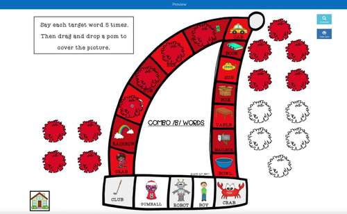 CHRISTMAS SANTA HAT DIGITAL BOOM CARDS, ARTICULATION (SPEECH THERAPY)