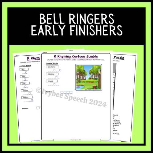 R Sound Rhyming Puzzles & Worksheets | Speech, Articulation & Phonology