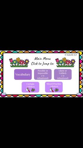 Vocabulary: Probability Spring Nature Themed Digital for Google Classroom