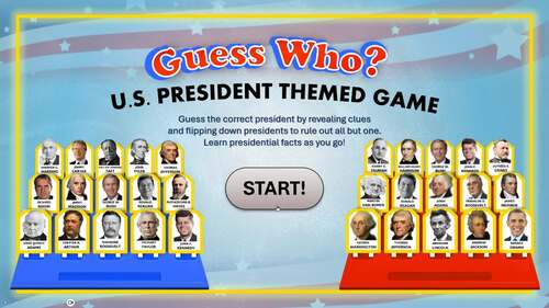 Guess Who Game? U.S. President Themed Activity - Digital Resource ...