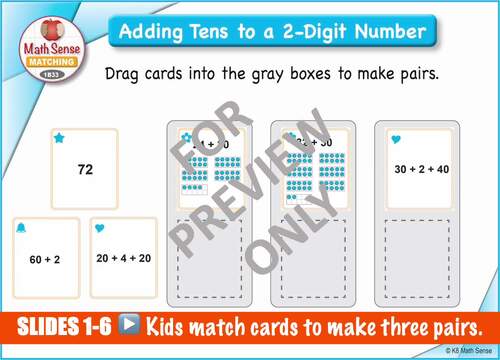 Adding Tens to a 2-Digit Number DIGITAL MATCHING: 20 PPT / Google ...
