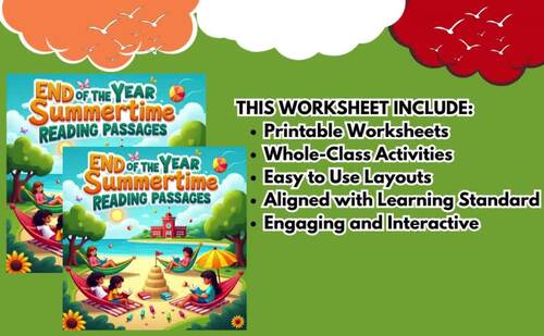 End of Year Summertime Reading Worksheets & Activities 3rd,4th,5th,7th ...