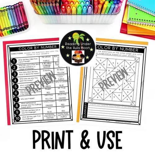 Millionaires for the Month by Stacy McAnulty Color by Number | TPT