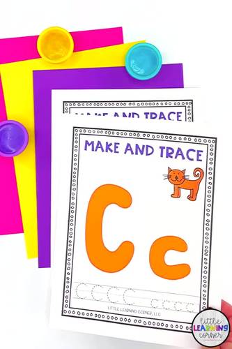 Alphabet Playdoh Mats / Letter Play Dough Mats / Playdough Make and Trace