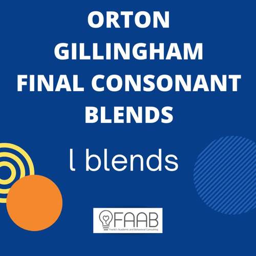Orton Gillingham- Final Consonant Blends- L Blends- (EBRI) by FAAB ...