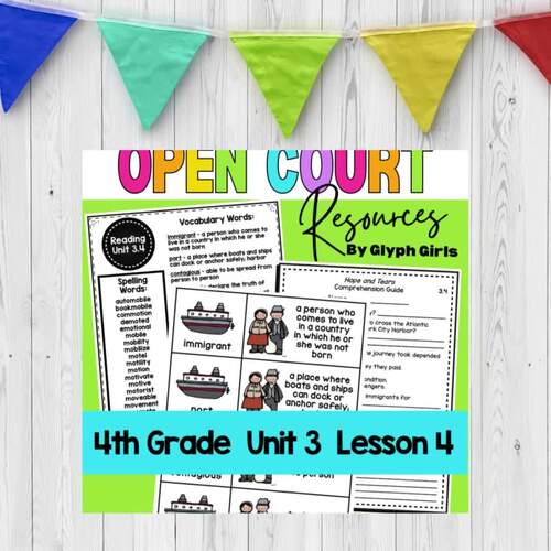 Open Court Reading 4th Grade Unit 3, Lesson 4 Resources by Glyph Girls