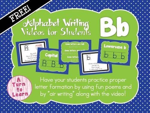 Alphabet Writing Video - Bb - Free!! by A Turn to Learn | TPT