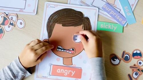 Emotions Activity for Kids Boys Version Toddler Feelings Chart Autism ...