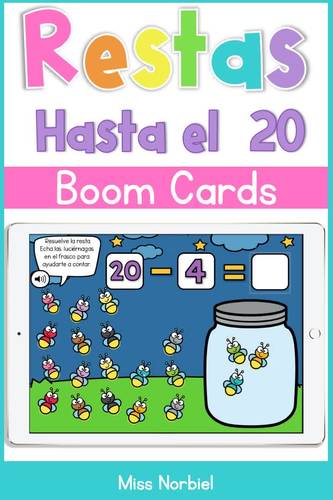 Sumas y restas a 20 Boom Cards | Addition and subtraction to 20 in Spanish