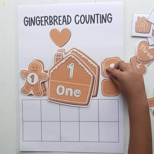 Preschool Counting Activity,Gingerbread Counting,Numbers and Counting