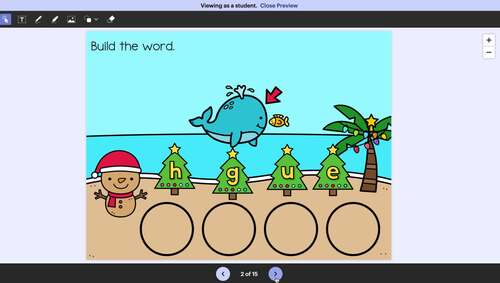 Christmas Phonics CVCe Long U Word Building Google Slides by Prepped in ...