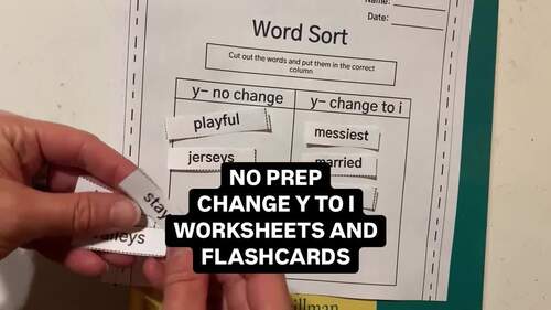 Suffixes - Changing Y to I Phonics Worksheets, Decodable, and Comprehension