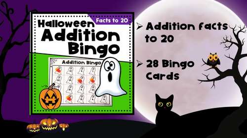 Halloween Math | Addition Bingo | Halloween Addition Facts to 20 by ...