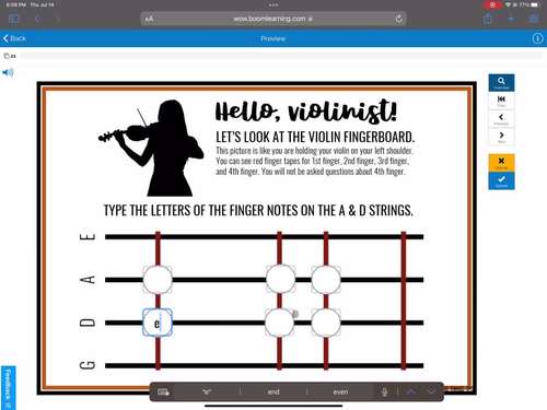 BOOM CARDS | D and A string fingerboard bundle | violin, viola, cello, bass