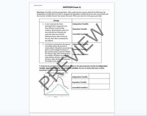 Matter and Its Interactions Unit Exam: Comprehensive Assessment with 2 ...