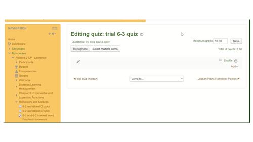 Moodle Question Bank for Introduction to Logarithms (Big Ideas Algebra ...