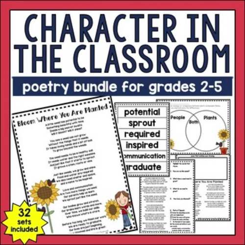 Character Education Poetry Yearly Bundle | Character Building Activities