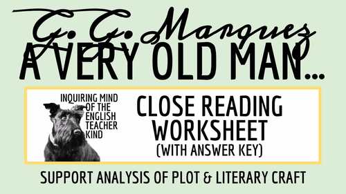 "A Very Old Man with Enormous Wings" Short Story Analysis Worksheet and Key