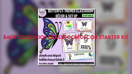 Elegant Butterfly-themed Classroom Décor 1 (Partially Editable) Cursive ...