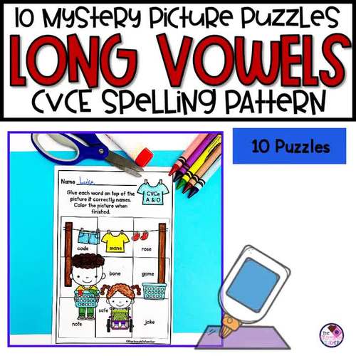 CVCE Worksheets with Magic E - No Prep Phonics Puzzles by The Chocolate ...