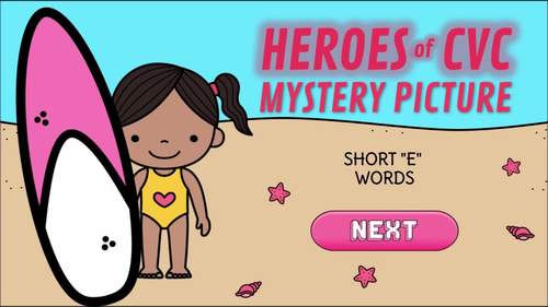 Summer CVC Words Short E Vowels Mystery Picture | Phonics and Speech ...