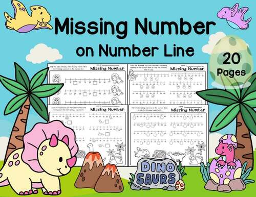 Missing Number on Number Line - Numbers 1-120 - Dinosaur Themed | TPT