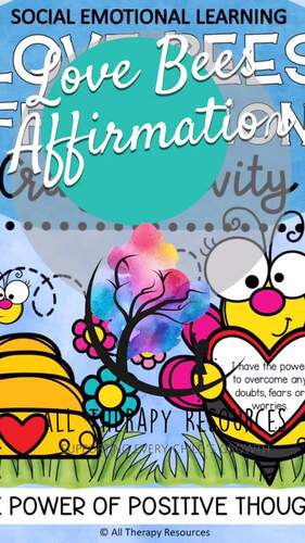 Growth Mindset Positive Affirmations Love Bee Craft Activity Counseling