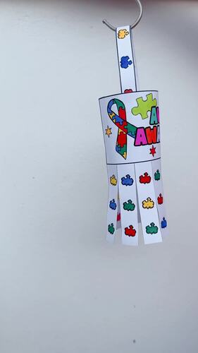 World Autism Awareness Day Windsock Craft & Coloring Activity for Kids