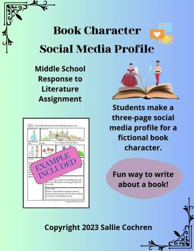Character Development: Book Character Social Media Profile, Middle School