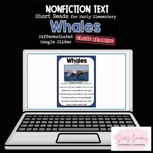 WHALES Nonfiction CLOSE READING Print & Digital Pack by Sally Landers
