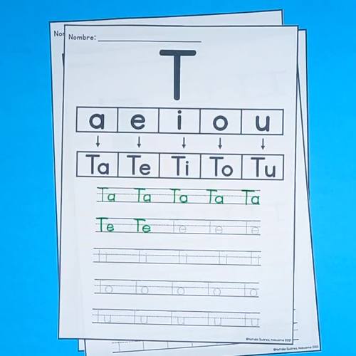 Cartilla fonética - Lectoescritura - Leer y escribir con la letra T