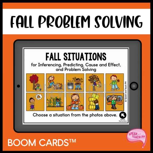 Fall Social Skills and Problem Solving Speech Therapy Boom Cards™
